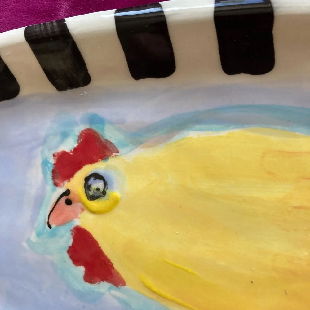 victoria heisler | Art | Handmade Ceramic Serving Tray Chicken Design ...